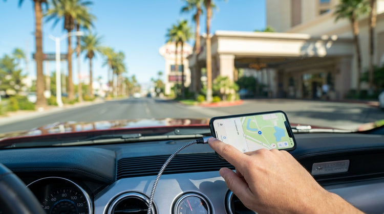 USB‑C and CarPlay cables for car hire in Las Vegas – Hola Car Rentals